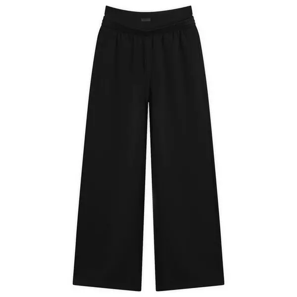 SKIMS Cotton Fleece Exposed Boxer Wide Leg Pants - Onyx