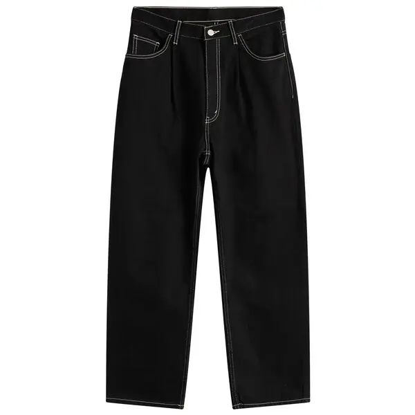 BEAMS Wide Tapered Denim Jeans - Black