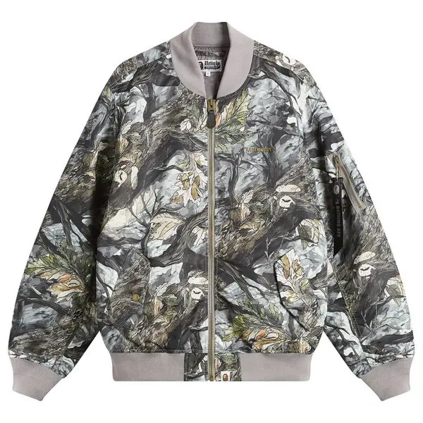 A BATHING APE Tree Edge Camo Bomber Jacket - Brown