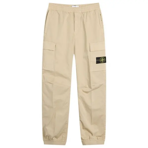 Stone Island Sateen Cargo Jogger Pants - Desert