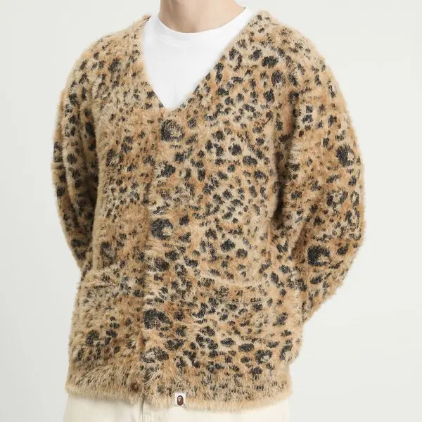 A BATHING APE Wild Leopard Cardigan