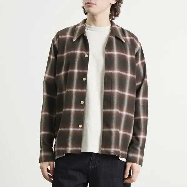 SECOND / LAYER Logan Ombre Long Sleeve Check Shirt