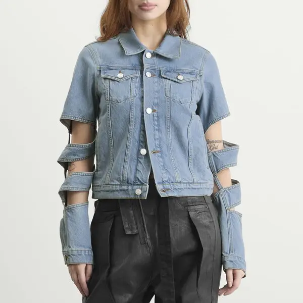 Coperni Spiral Denim Jacket - Blue Light