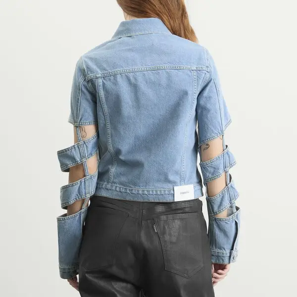 Coperni Spiral Denim Jacket - Blue Light