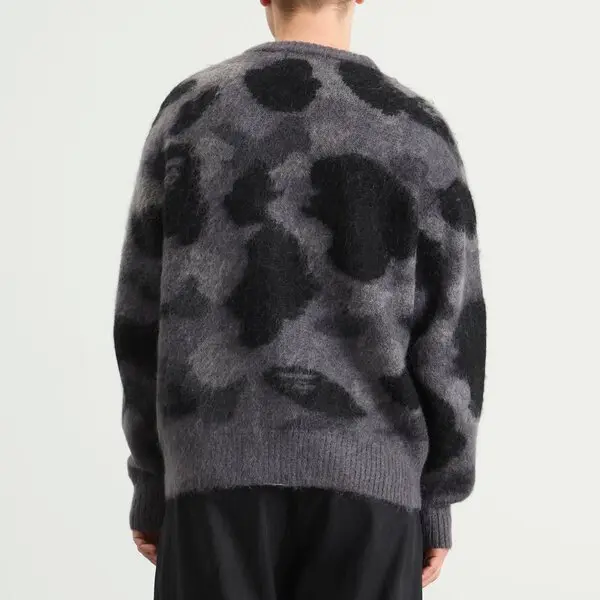 A BATHING APE Colour Camo Mohair Knit Cardigan