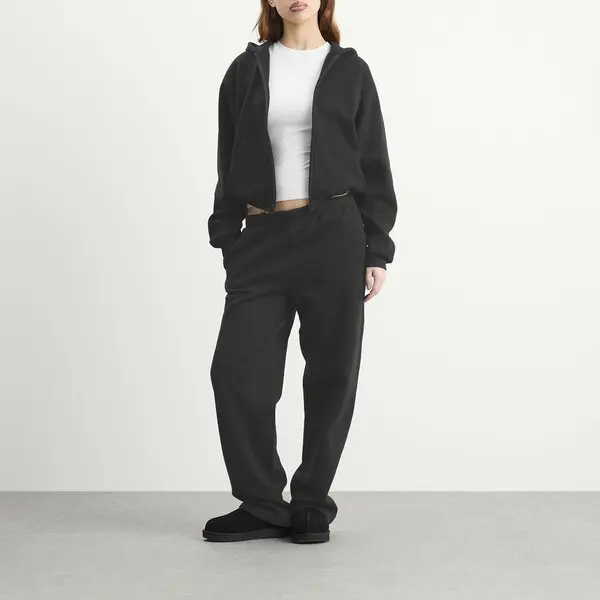 SKIMS Cotton Fleece Classic Straight Leg Pant - Onyx