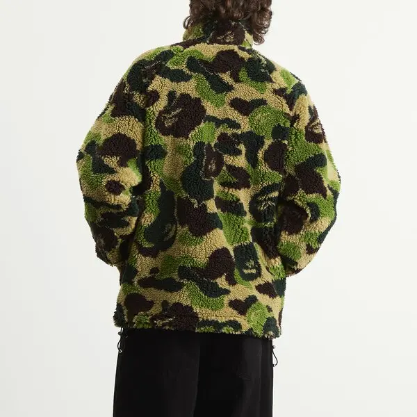 A BATHING APE Abc Camo One Point Boa Fleece Jacket
