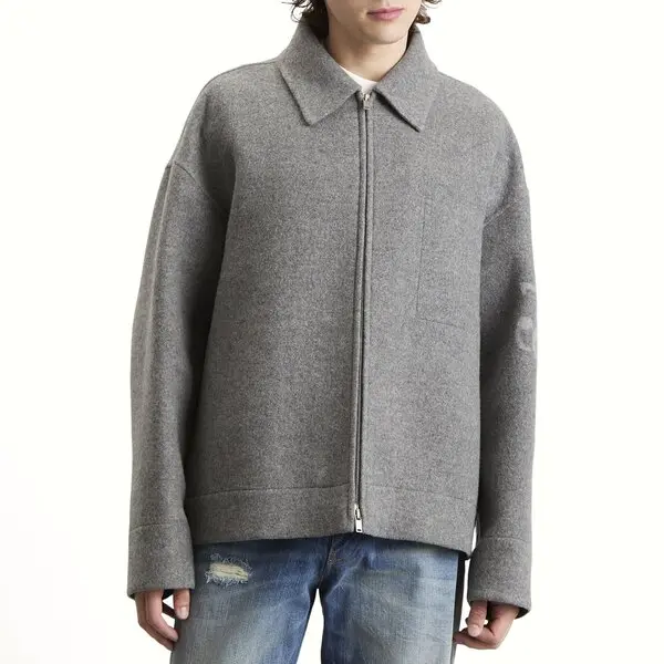 JIL SANDER Double Face Wool Zip Through Jacket
