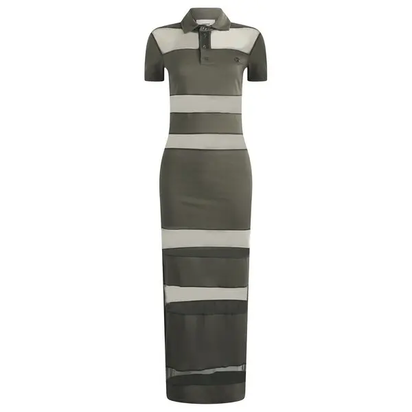 Coperni Striped Sheer Polo Dress - Green