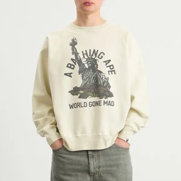 A BATHING APE Destroyed Statue Of Liberty Sweatshirt