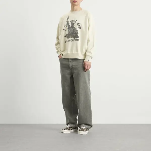 A BATHING APE Destroyed Statue Of Liberty Sweatshirt