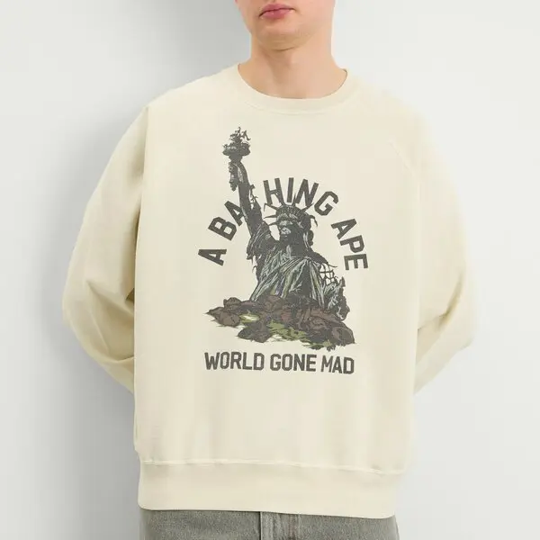 A BATHING APE Destroyed Statue Of Liberty Sweatshirt
