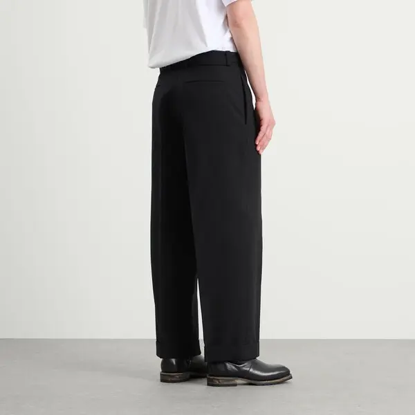 JIL SANDER Wool Canvas Straight Leg Trouser