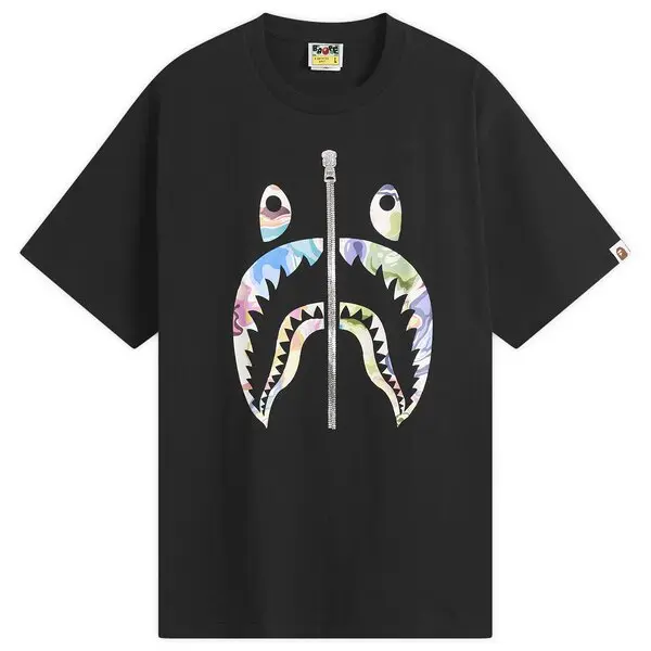 A BATHING APE Art Camo Shark T-shirt - Black