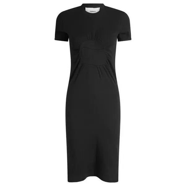 Coperni C-logo Gathered Mini Dress - Black