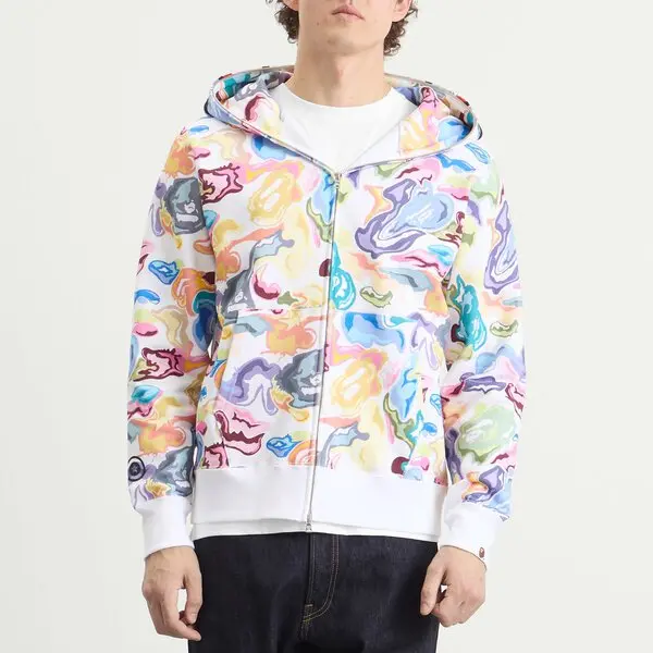 A BATHING APE Art Camo Shark Zip Hoodie