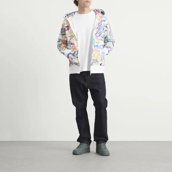 A BATHING APE Art Camo Shark Zip Hoodie