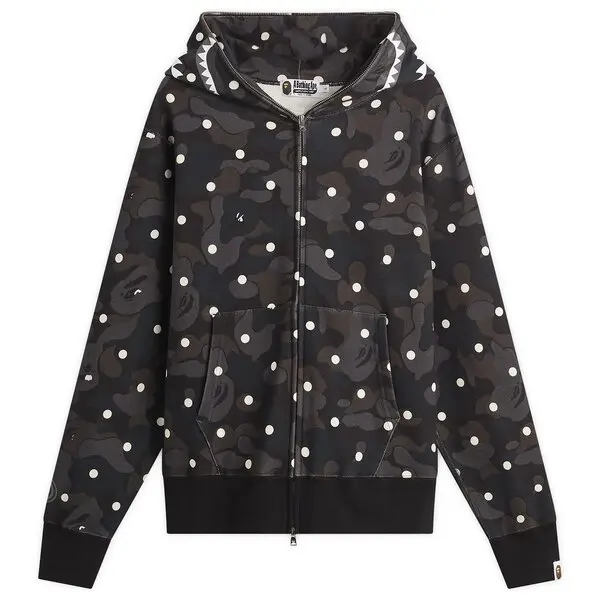 A BATHING APE Abc Dot Shark Zip Hoodie - Black
