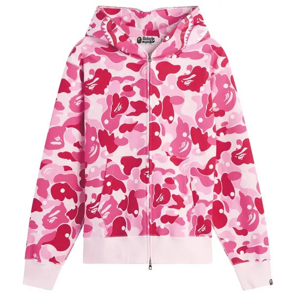 A BATHING APE Abc Dot Shark Zip Hoodie - Pink