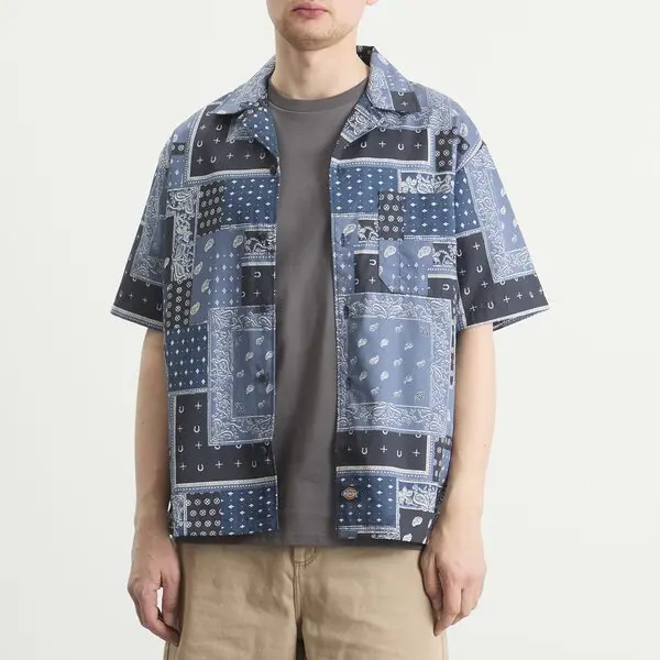 Dickies Glandorf Bandana Print Shirt - Dark Navy