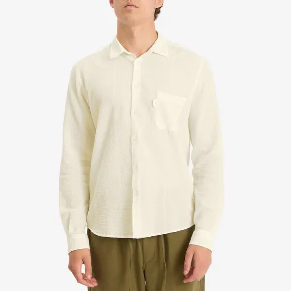 You Must Create Curtis Seersucker Stripe Shirt - White/yellow