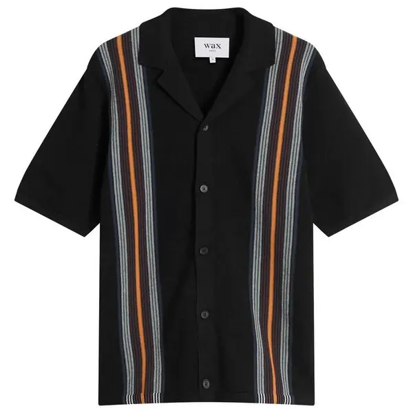 WAX LONDON Ivy Cotton Stripe Vacation Shirt - Black/multi