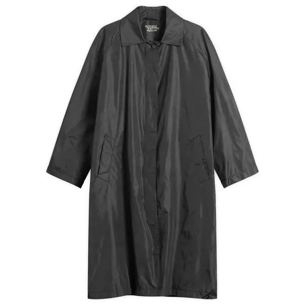 NOTHING WRITTEN Urban Nylon Trench Coat - Black