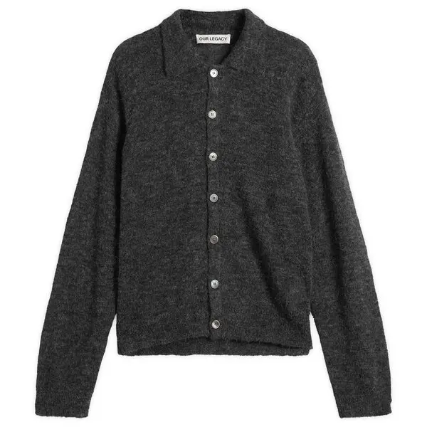 Our Legacy Fuzzy Alpaca Evening Polo - Charcoal