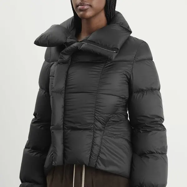 Rick Owens Naska Duvet High Neck Padded Jacket - Black