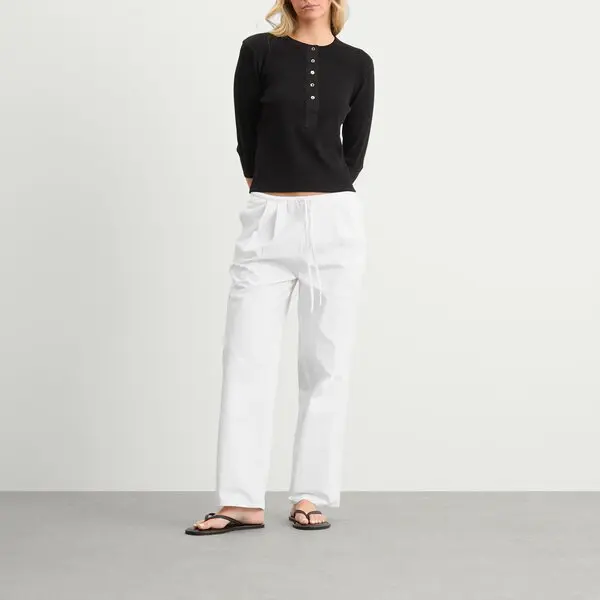 NOTHING WRITTEN Lazy Cotton Drawstring Pants