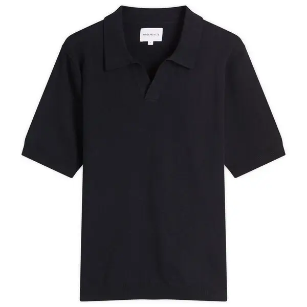 Norse Projects Leif Cotton Linen Polo - Dark Navy