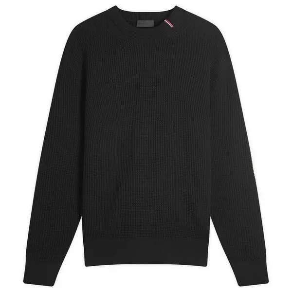 Moncler Cotton Woven Crew Neck Jumper - Black