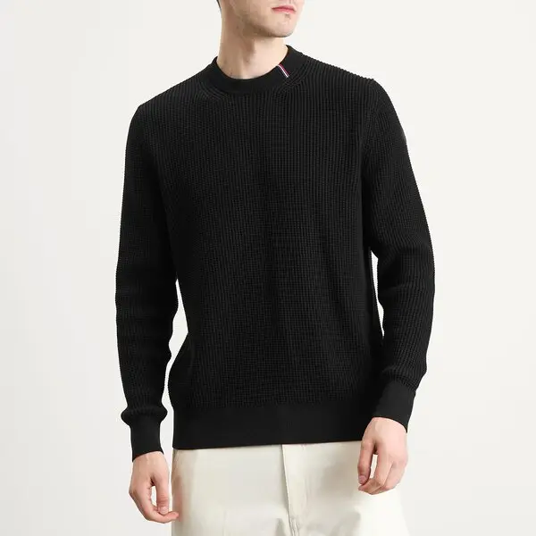 Moncler Cotton Woven Crew Neck Jumper