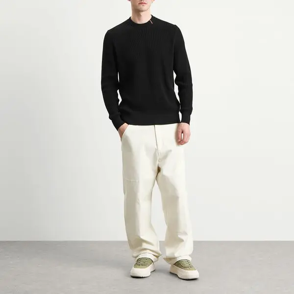 Moncler Cotton Woven Crew Neck Jumper