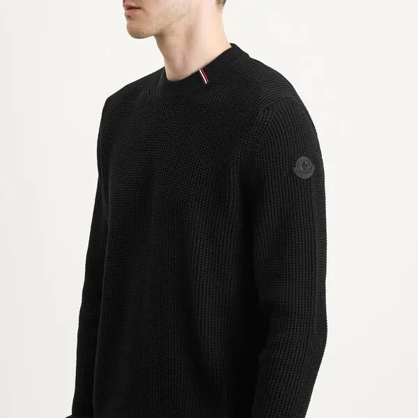 Moncler Cotton Woven Crew Neck Jumper