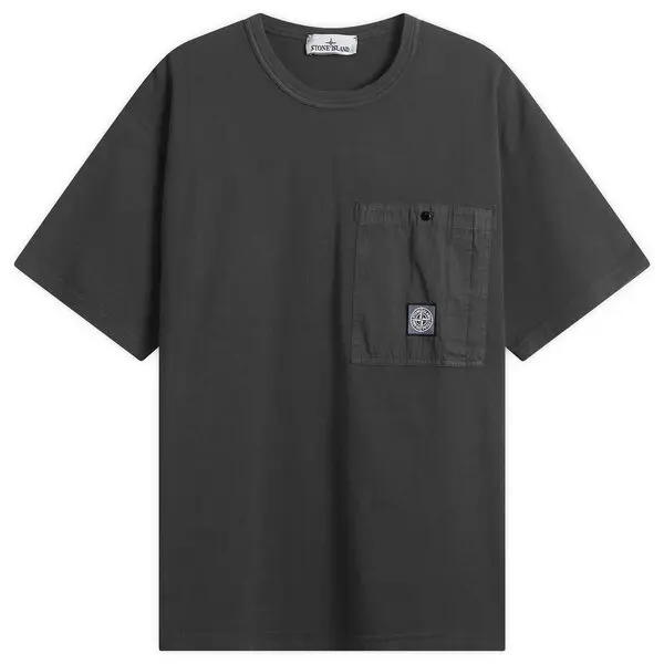 Stone Island Patch Logo Pocket T-shirt - Black