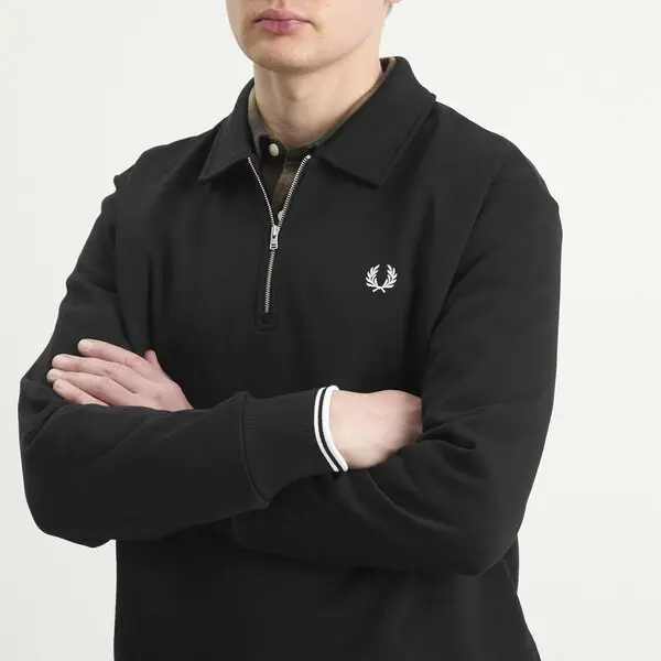 Fred Perry Half Zip Collared Sweatshirt