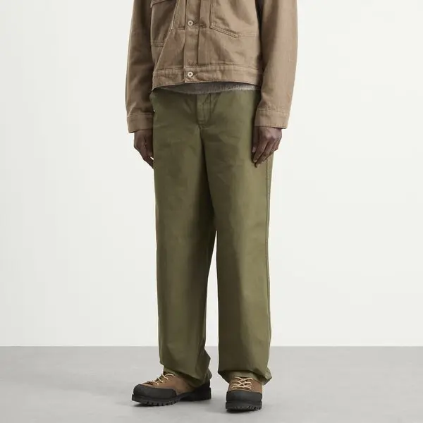 Norse Projects Kvitfjell Relaxed Cotton Twill Pants - Olive Night