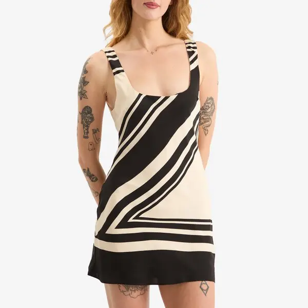 SIR. Pietra Scoop Mini Dress - Black