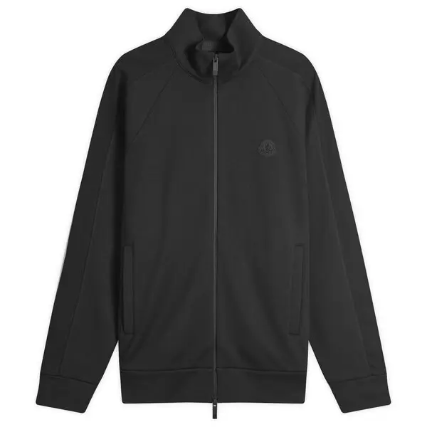 Moncler Cotton Fleece Zip Up Jacket - Black