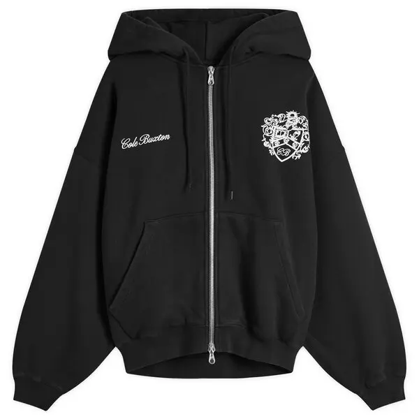 COLE BUXTON Collegiate Crest Zipped Hoodie - Black