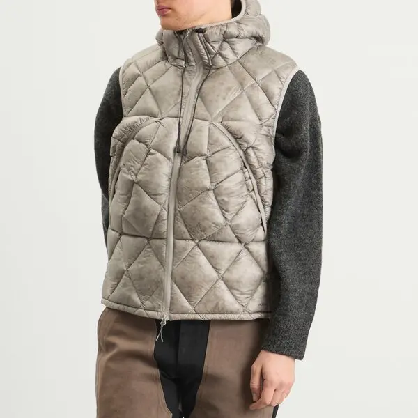 ROA Nuna 800 Fill Power Hooded Down Vest - Light Grey