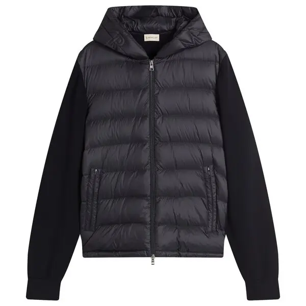 Moncler Hybrid Zip Through Hooded Jacket - Navy