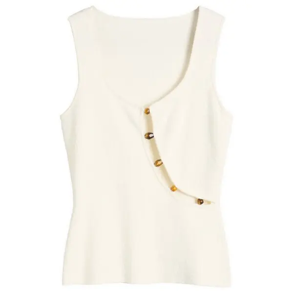 SIR. Chiara Beaded Tank Top - Ivory