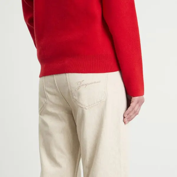 Jacquemus Cotton Hemp Straight Leg Trousers