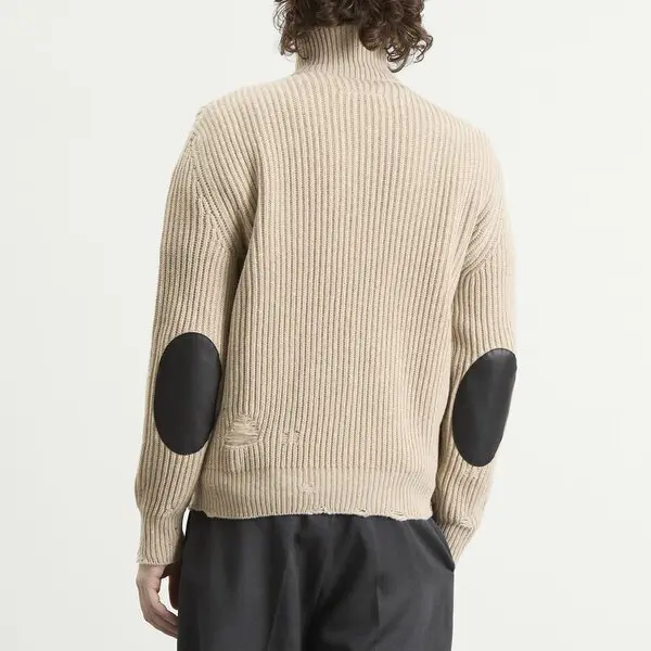 MAISON MARGIELA Distressed Rib Zip Through