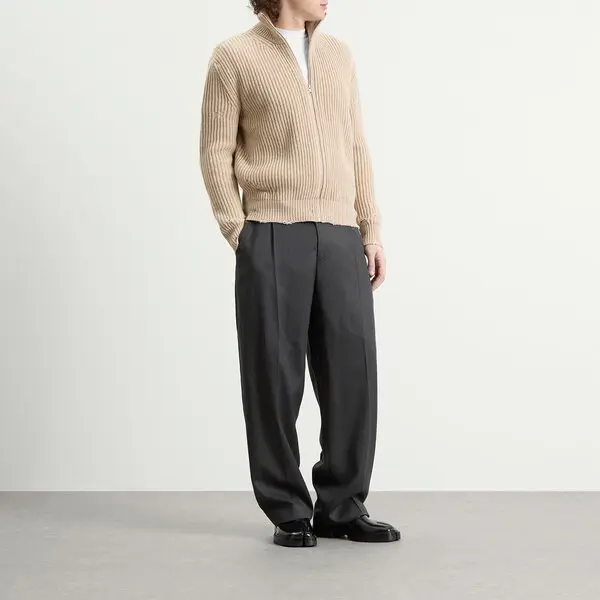 MAISON MARGIELA Distressed Rib Zip Through