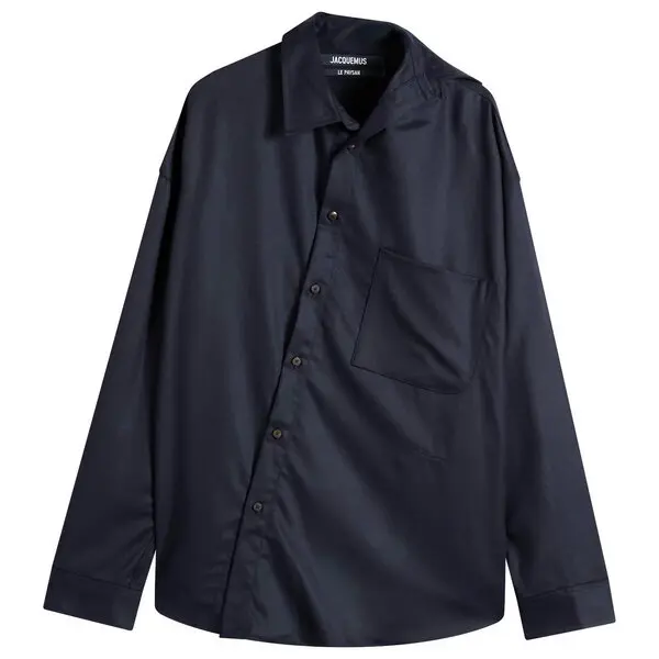 Jacquemus Asymmetric Button Shirt - Navy