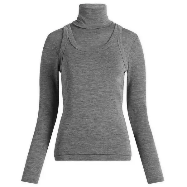 RÓHE Double-layer Merino Jersey Style - Mid Grey Melange