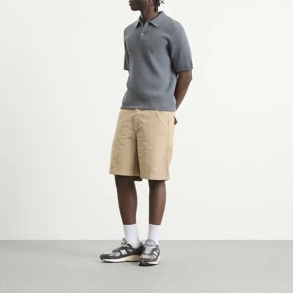 Norse Projects Anholt Cotton Crepe Polo - Greyish Blue